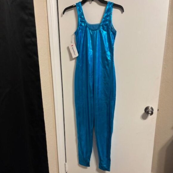 Ygnee Dom | Pants & Jumpsuits | Ygneedom Women Blue Metallic Tank ...